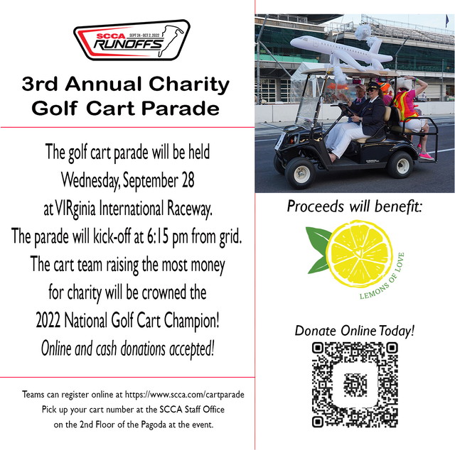 SCCA Runoffs Charity Golf Cart Parade - Sports Car Club of America